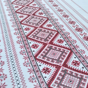 Linen Tablecloth Ukrainian Traditional Embroidery Print Farmhouse Decor ...