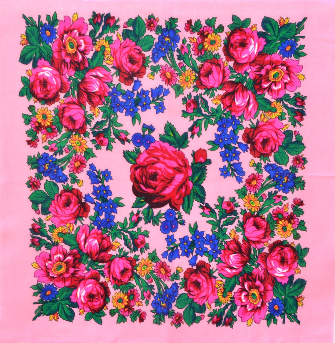 Pink Floral Scarf Navajo Flower Scarf Grandma Scarves Native - Etsy