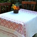 Linen Tablecloth Ukrainian Traditional Embroidery Print Farmhouse Decor ...