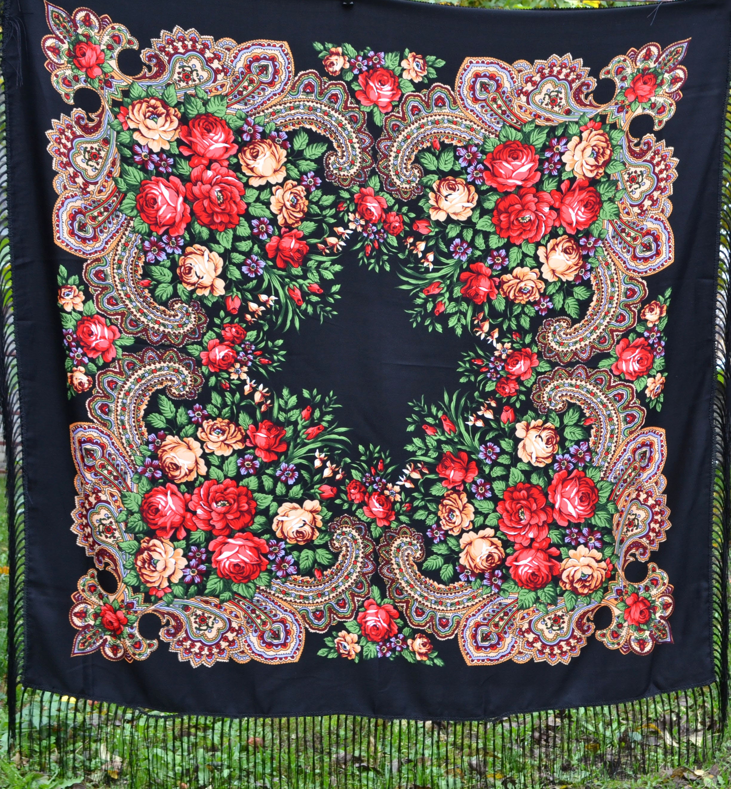 White Piano Scarf Fringe Chale Russe Ukrainian Wedding Shawl - Etsy