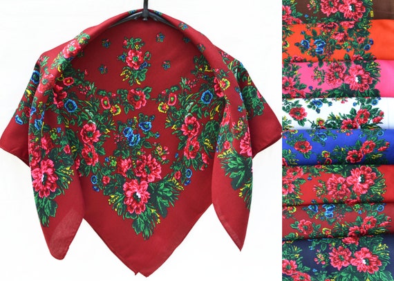 Ukrainian Folk Scarf Floral Pattern Scarf Ukranian Gifts for - Etsy