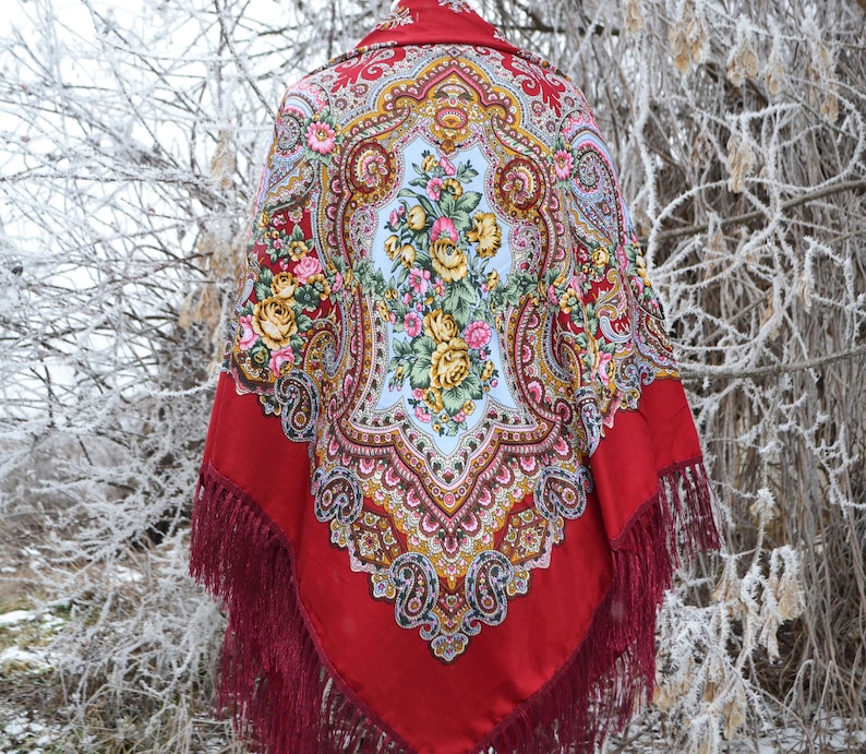Piano Shawl Fringe Ukrainian Babushka Shawl Ukrainian Gifts - Etsy