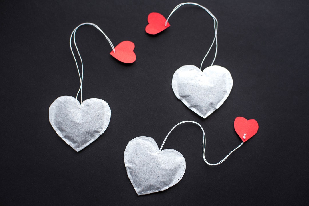 Heart Shaped Tea Bags: Organic Tea, Valentines Gift (5 Pieces) - Etsy