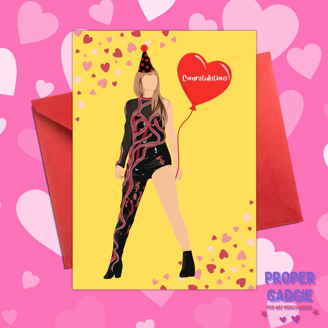 Taylor Eras Inspired Congratulations Card, Swift Birthday Themed Card ...