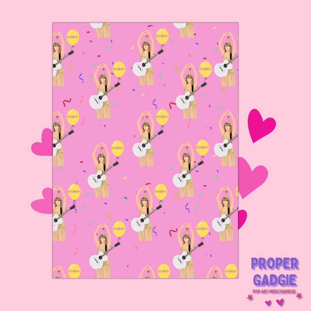 Taylor Eras Inspired Celebrate Gift Wrap, Swift Birthday Wrapping Paper ...