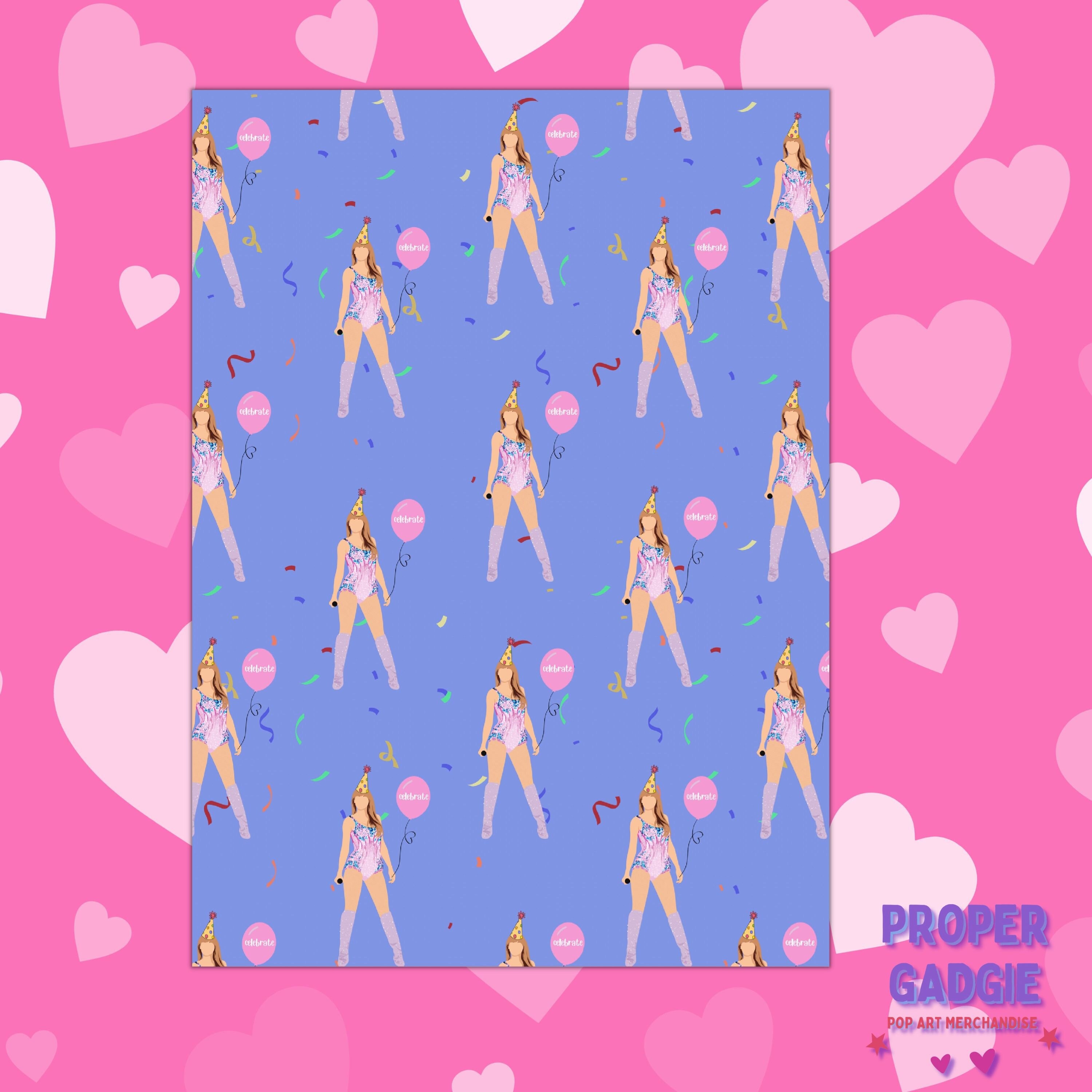 Taylor Eras Inspired Celebrate Gift Wrap, Swift Birthday Wrapping Paper ...