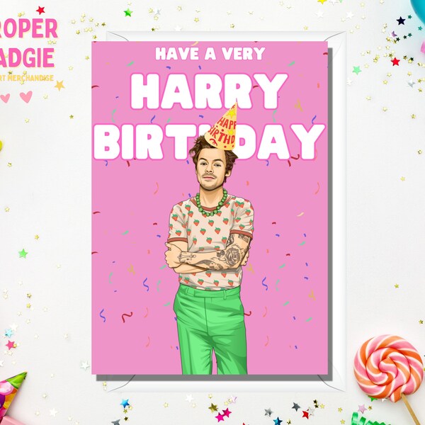 Harry Styles Birthday Card - Etsy UK