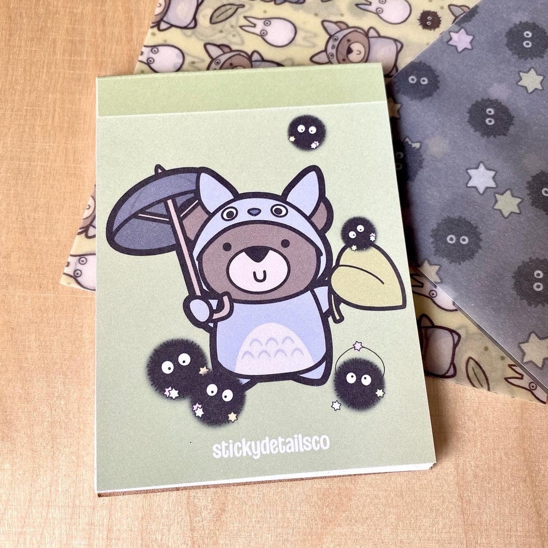 Anime Gray Bear Notepad Handmade Notepad Sooty Man - Etsy