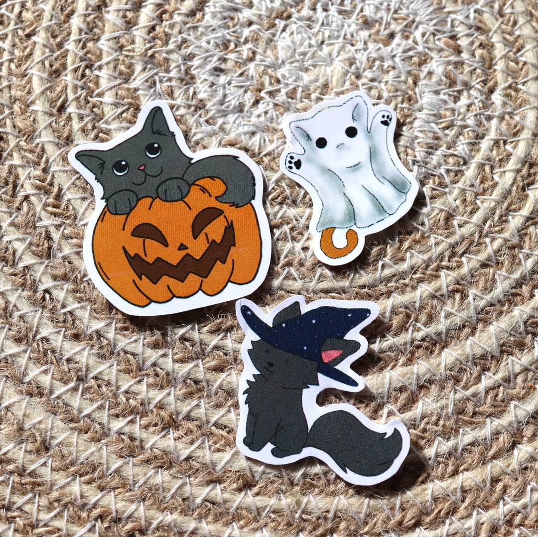 139 Halloween Sticker Set Sticker Pack, Spooky Sticker, Cat Stickers - Etsy
