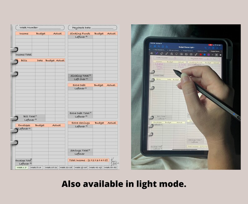 52 Weekly Budget Planner / Keeper, Digital Product for Goodnotes, PDF ...