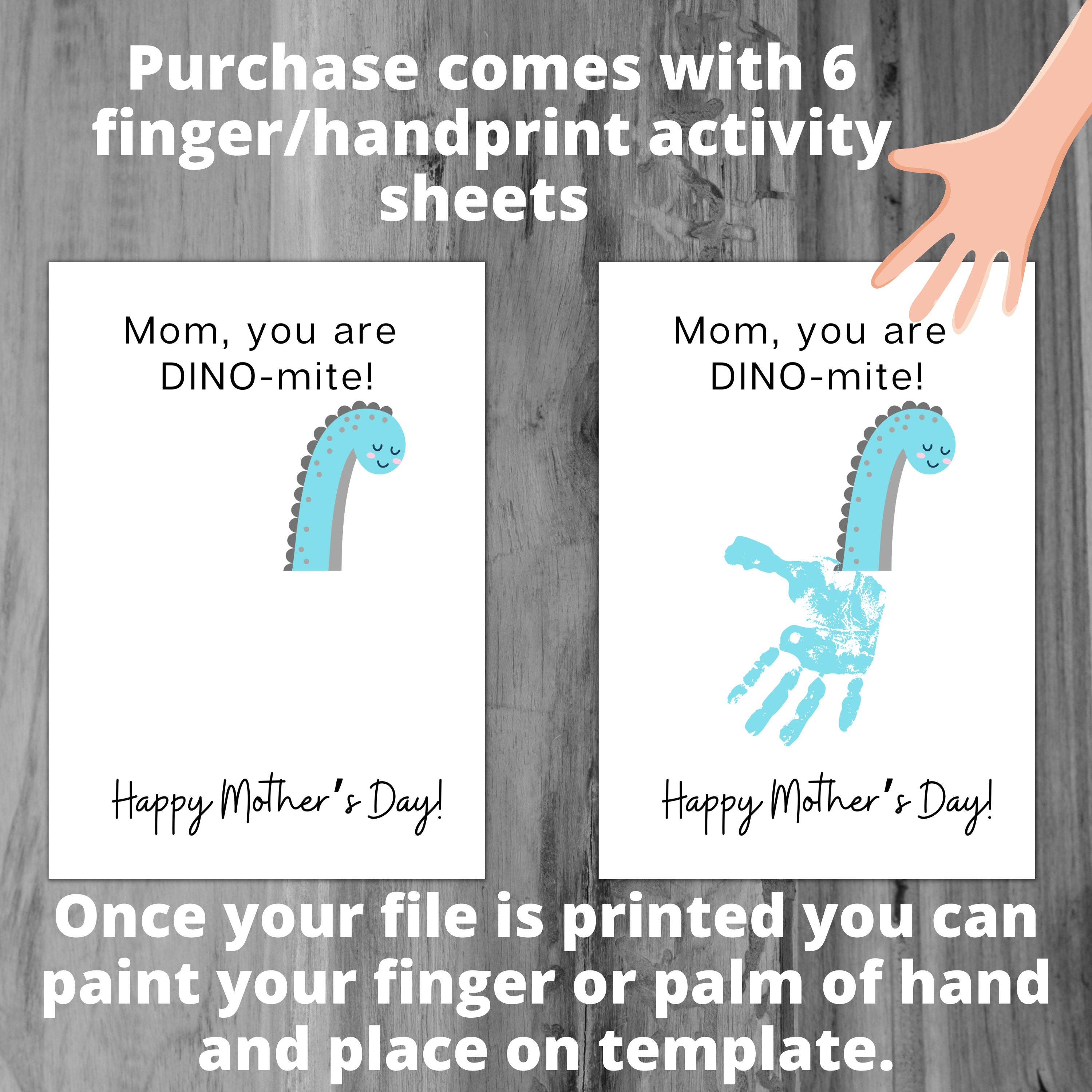 Mothers Day Craft, DIY Fingerprint / Handprint, PDF File, Printable ...