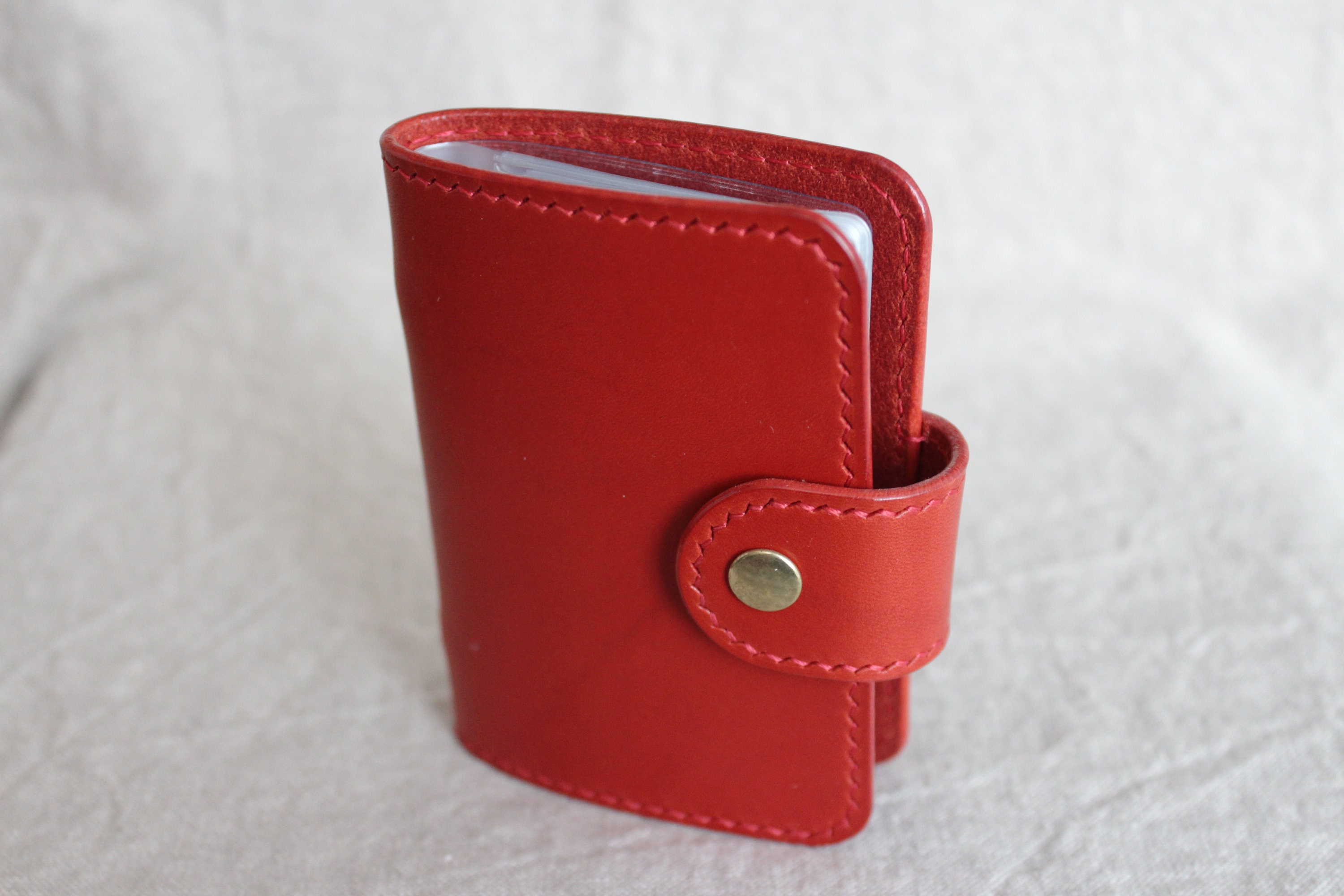 Handmade Veg Tan Leather Card Case/ Leather Card Wallet - Etsy