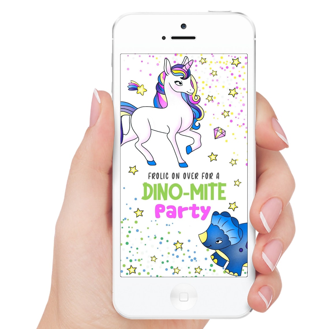 Unicorns and Dinosaurs Invitation Unicorn and Dinosaurs | Etsy