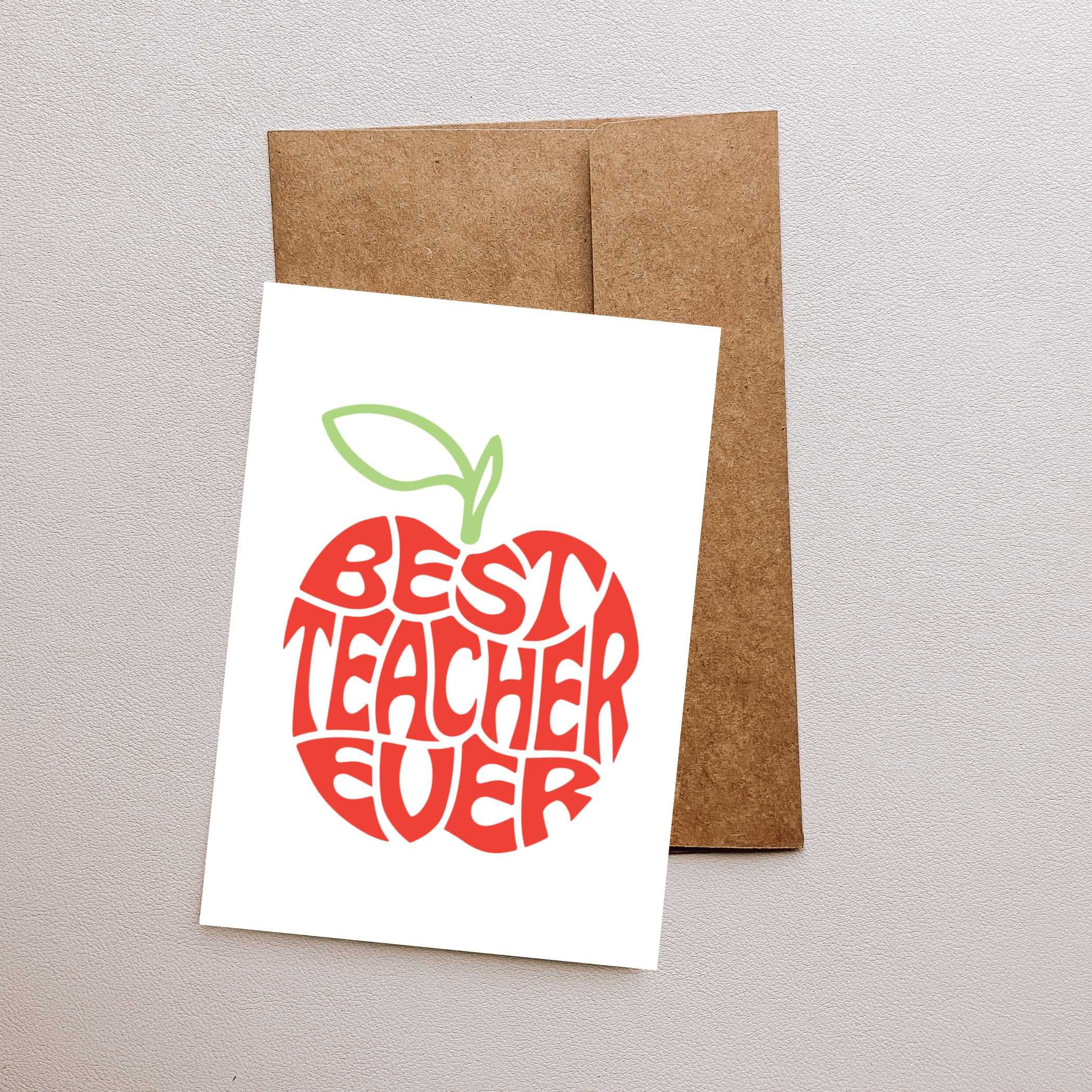 Printable Teacher Thank You Card: Best Teacher Ever Greeting - Etsy