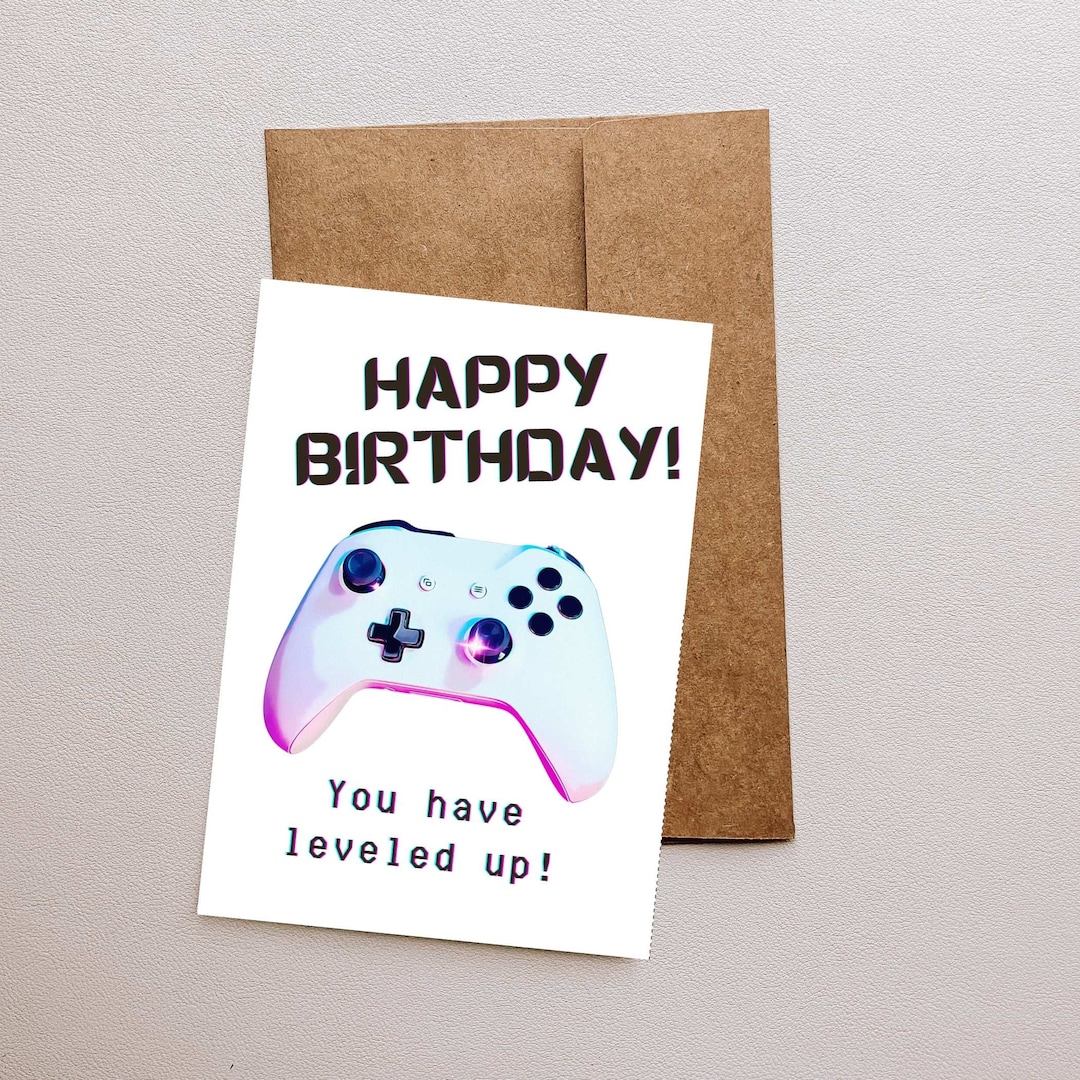 Printable Gamer Happy Birthday Card, You Have Leveled Up. Digital ...