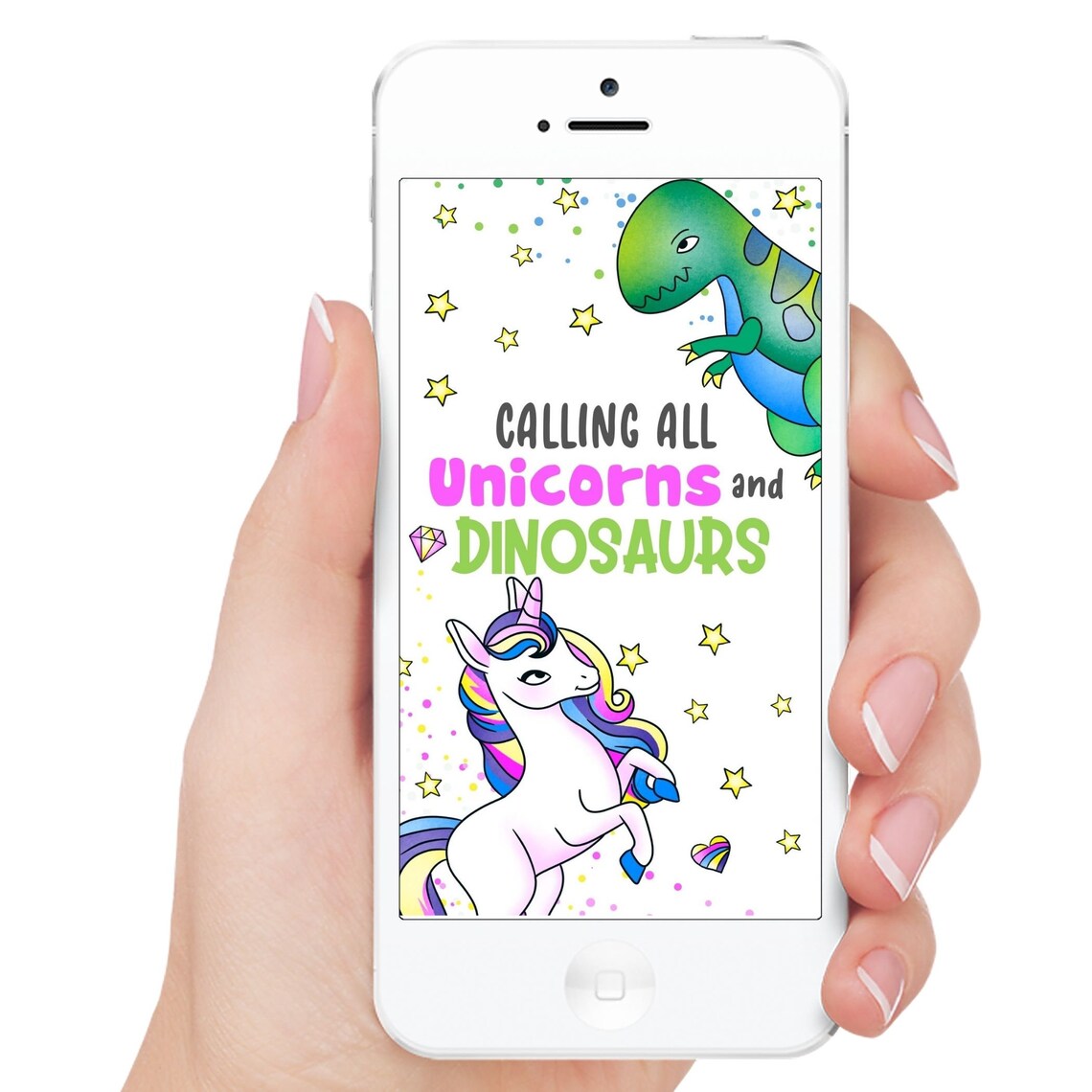 Unicorns and Dinosaurs Invitation Unicorn and Dinosaurs | Etsy