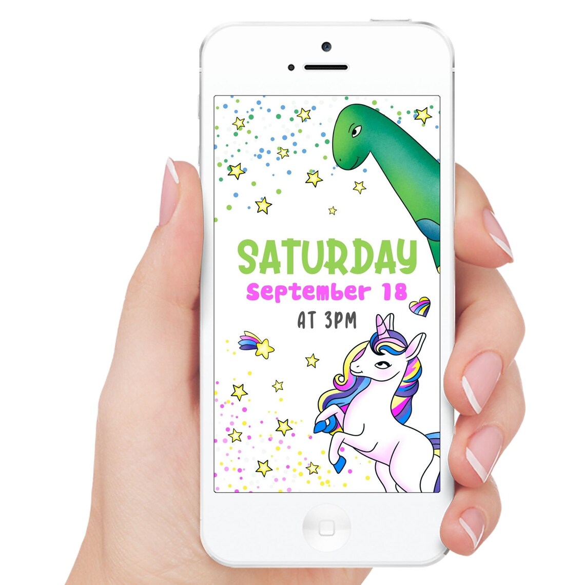 Unicorns and Dinosaurs Invitation Unicorn and Dinosaurs | Etsy