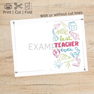 Printable Teacher Thank You Card: Best Teacher Ever Greeting Card - Etsy