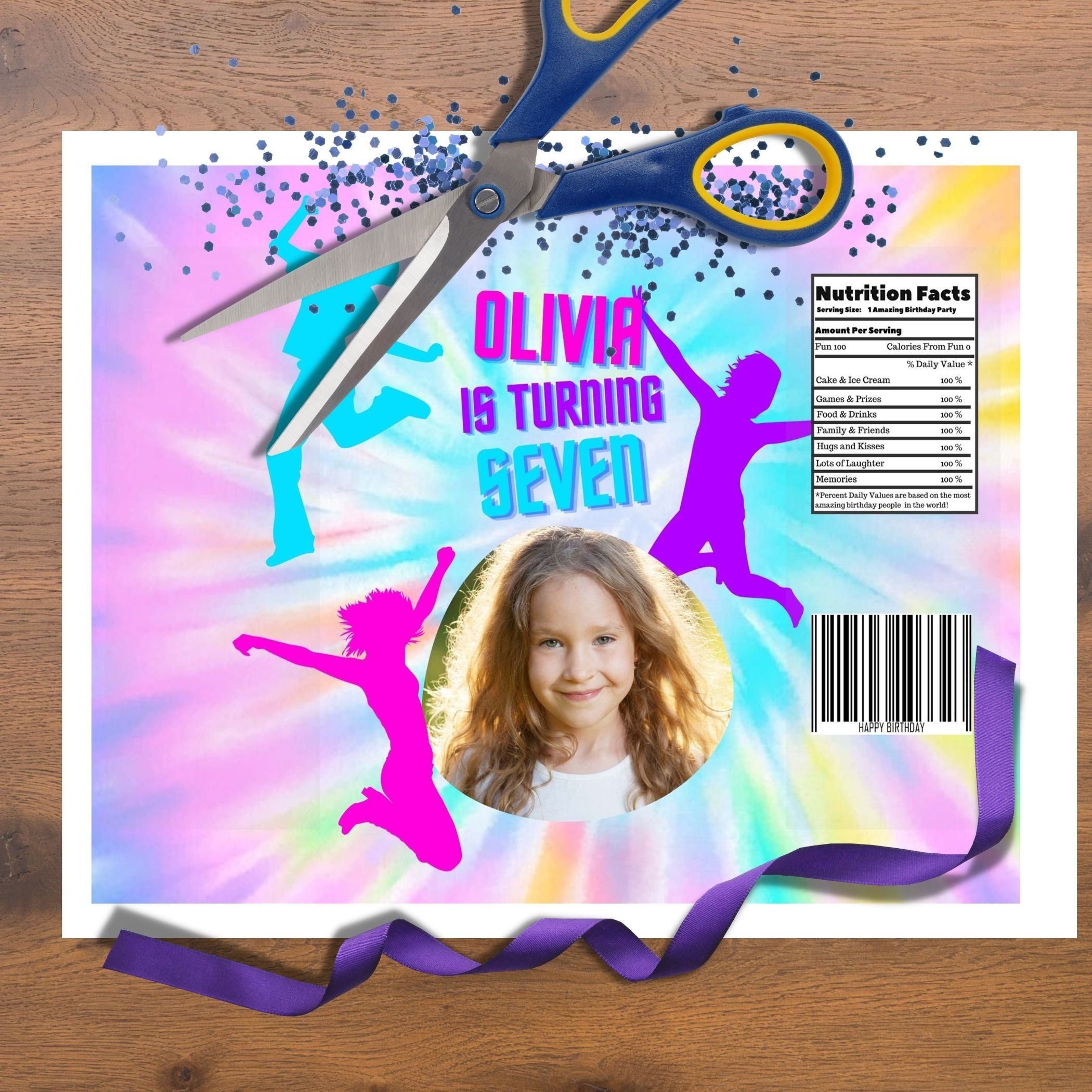 Jump Birthday Chip Bag, Trampoline Park Party Bounce House Party Jump ...