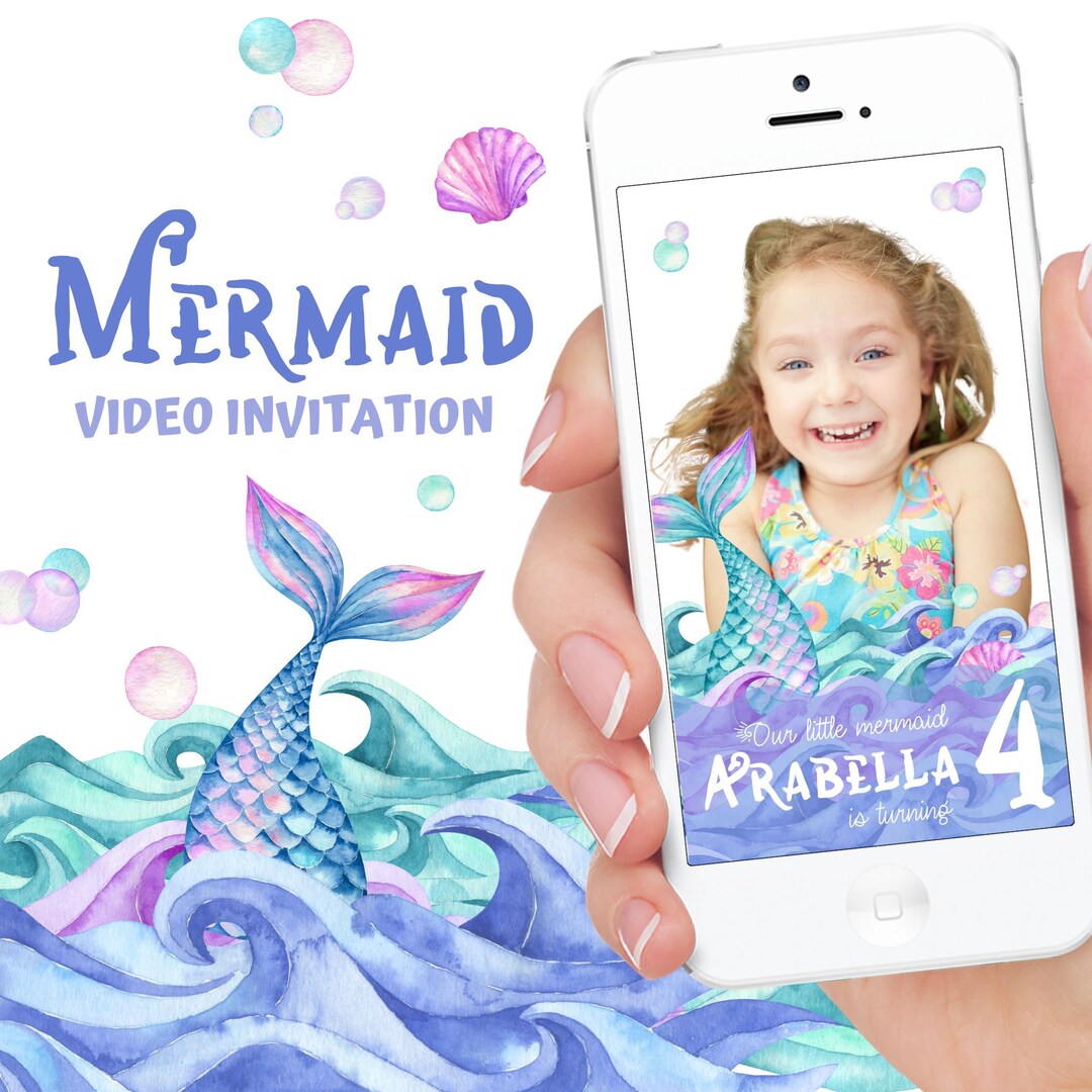 MCH Mermaid Invitation - Under the Sea Birthday Party, Mermaid Tail ...