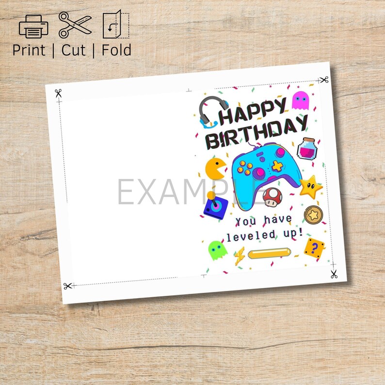 Printable Gamer Birthday Card: You've Leveled up in Life's Game. Happy ...