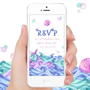 Mermaid Invitation - Under the Sea Birthday Party, Mermaid Tail ...