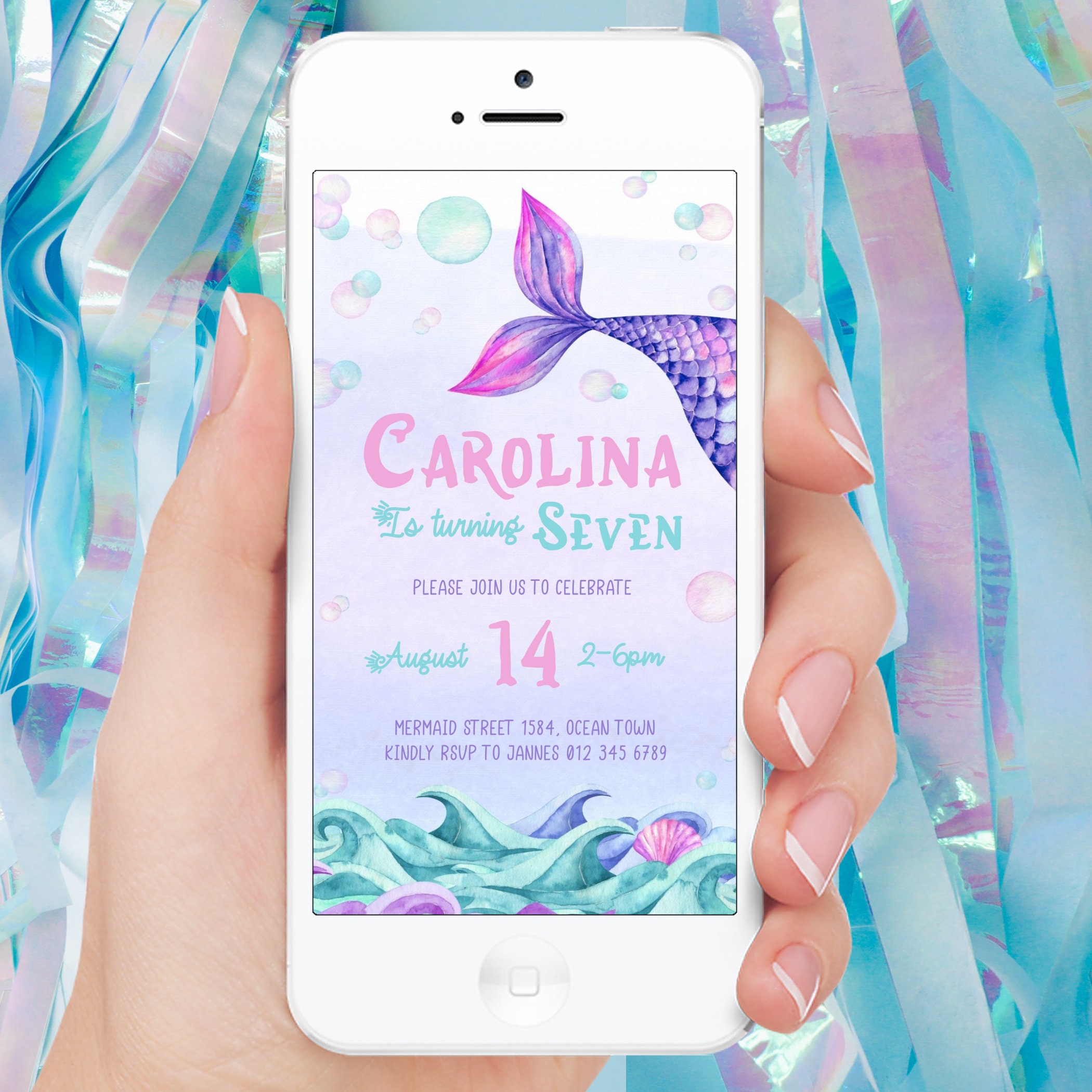 Mermaid Invitation, Under the Sea Birthday Party, Mermaid Tail ...