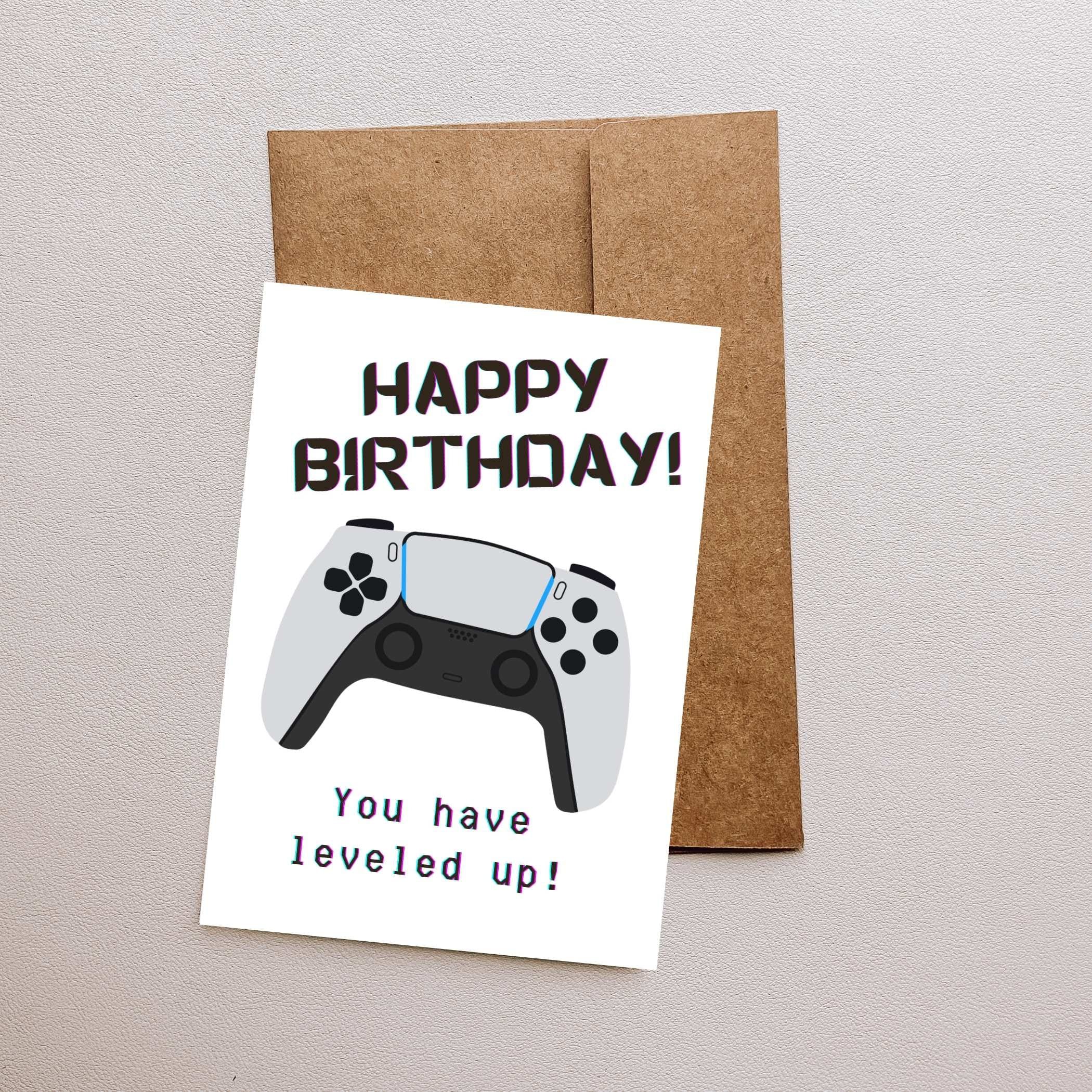 Printable Gamer Happy Birthday Card, You Have Leveled Up. Digital ...
