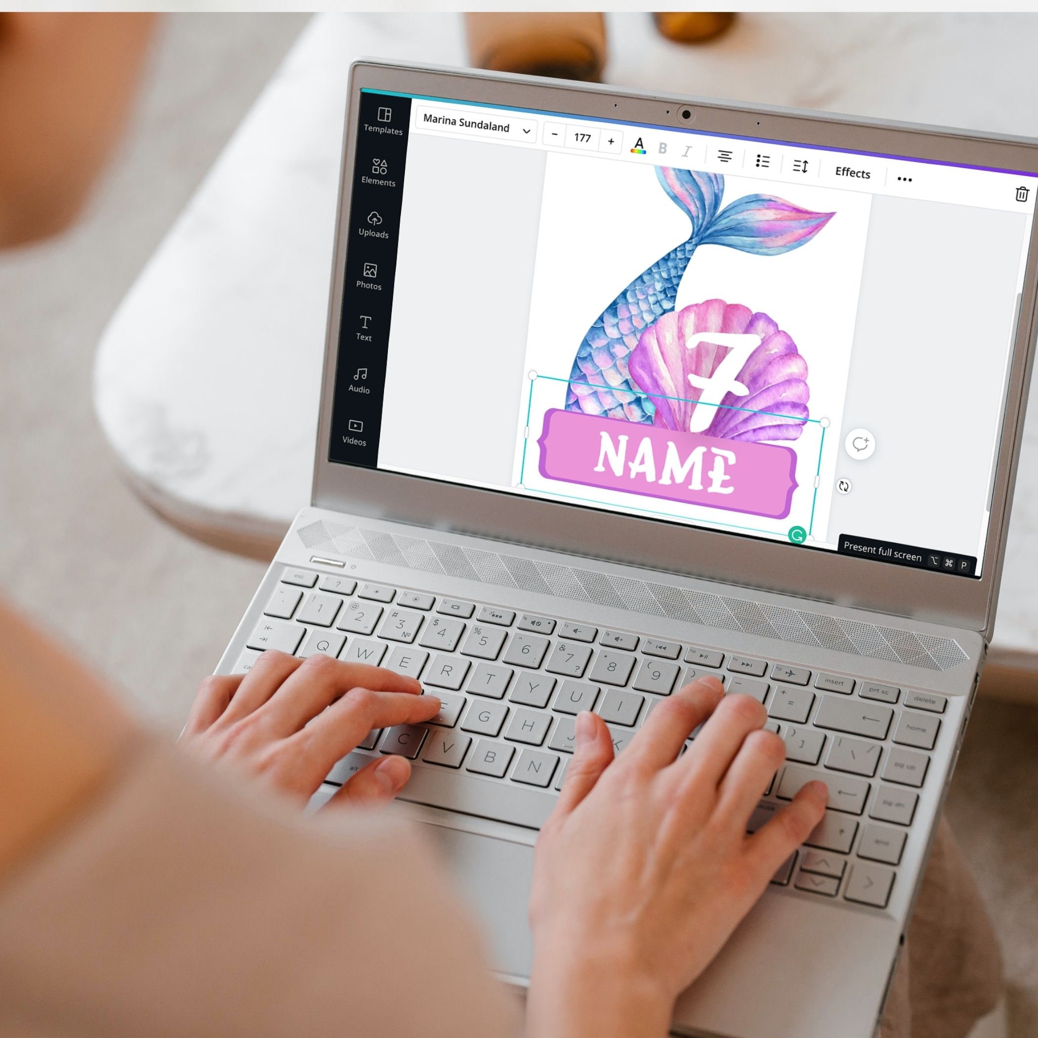 Printable Mermaid Cake Topper. Editable Cake Topper for Girls - Etsy