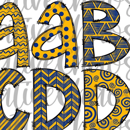 Blue and White Alphabet Letters PNG Bundle Alphabet PNG - Etsy