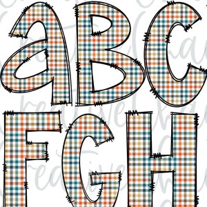 Thanksgiving Sublimation Fall Alphabet PNG Bundle Plaid - Etsy