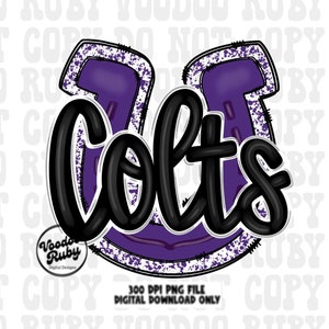 Colts Mascot PNG Design, Sublimation Hand Drawn Digital Download ...