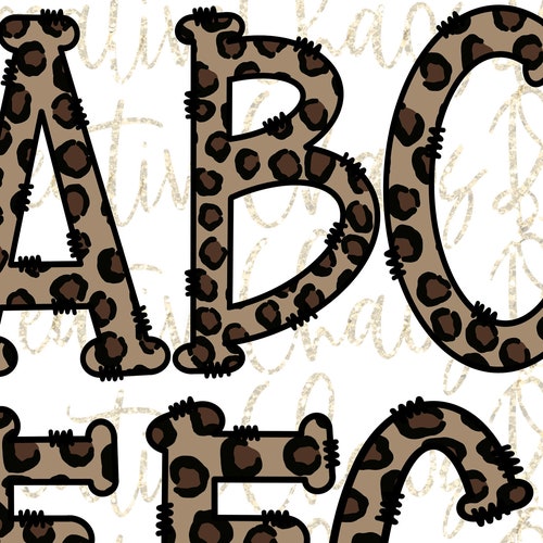 Leopard Doodle Letters Alphabet PNG Doodle Letters Design - Etsy