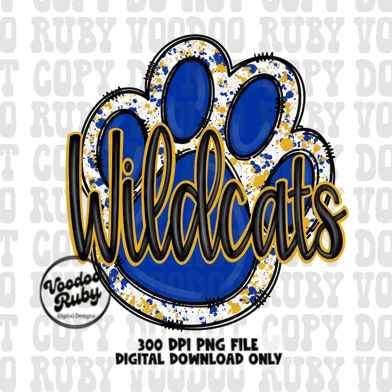 Wildcat Blue and Gold Svg - Etsy