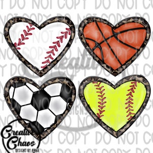 Love Sports Sublimation PNG Bundle | Hand Drawn Digital Download ...
