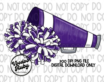 Purple Cheer Megaphone PNG Cheerleading Design Png Pom Pom Png - Etsy