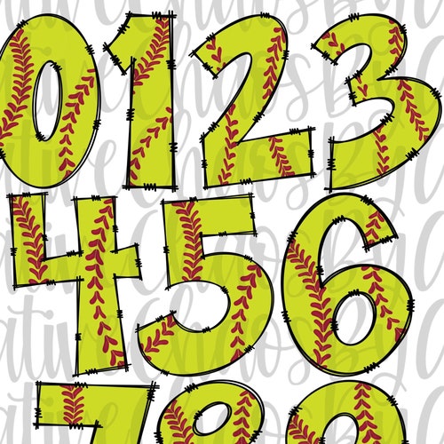Softball Numbers SVG PNG Instant Digital Download - Etsy