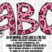 Pink Leopard Print Doodle Letters Sublimation Alphabet PNG Doodle ...