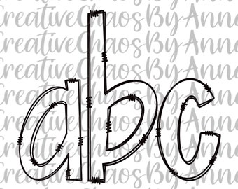 Doodle LETTERS PNG digital Download Sublimation Design Hand Drawn ...