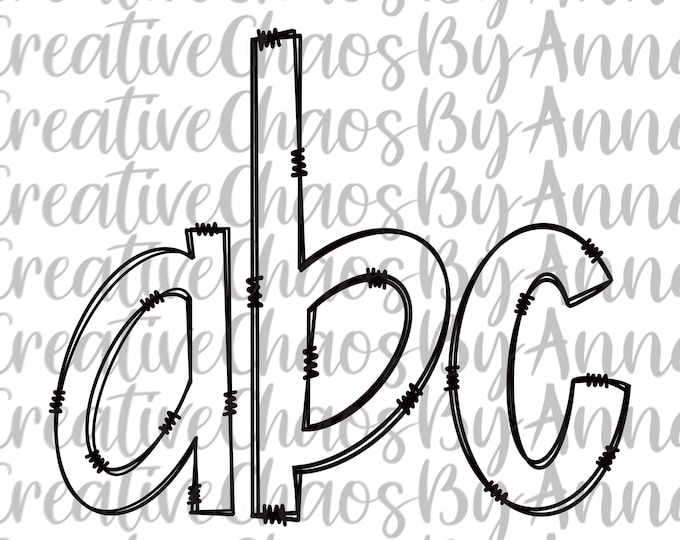Doodle LETTERS PNG digital Download Sublimation Design Hand Drawn ...