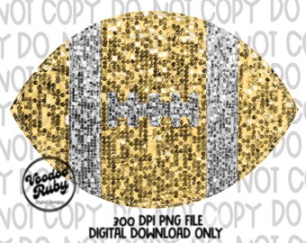 Faux Sequin Football Glitter Football PNG Design Glitter Hand Drawn ...