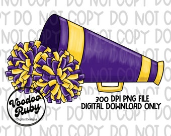Purple Cheer Megaphone PNG Cheerleading Design Png Pom Pom Png - Etsy