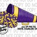 Purple Gold Cheerleader PNG: Megaphone & Pom Poms (digital Download) - Etsy