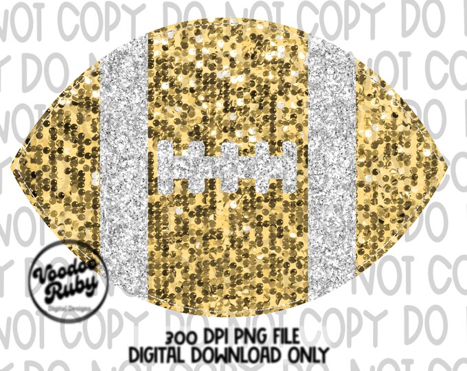 Sequin Glitter Football Design Hand Drawn DTF Ready, Faux Sequins Patch ...