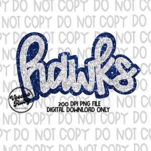 Glitter Hawks Mascot PNG Design, Hand Drawn Sublimation Digital ...