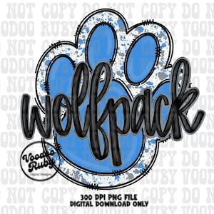 Wolfpack Paw Print PNG: Football Mascot Sublimation (digital Download ...