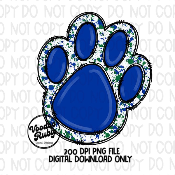 Green Paw Print - Etsy