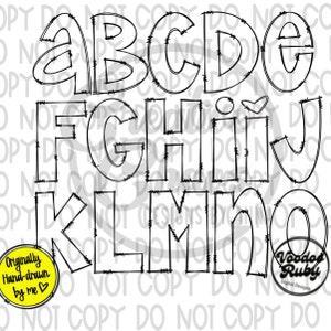 Doodle Letters PNG Alphabet SVG With Transparent Inside Bundle Hand ...