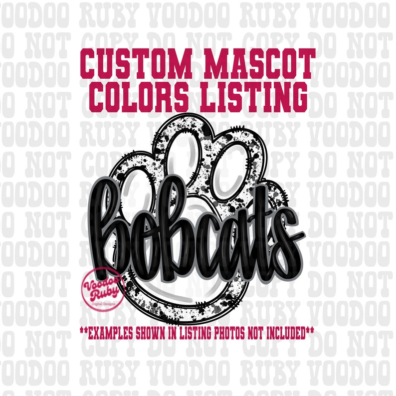 Custom Bobcats Mascot PNG: Hand Drawn Football Design (digital Download ...