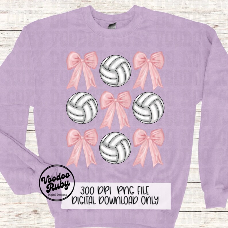 Pink Bow Volleyball PNG Design: Coquette Ribbon (digital Download) - Etsy